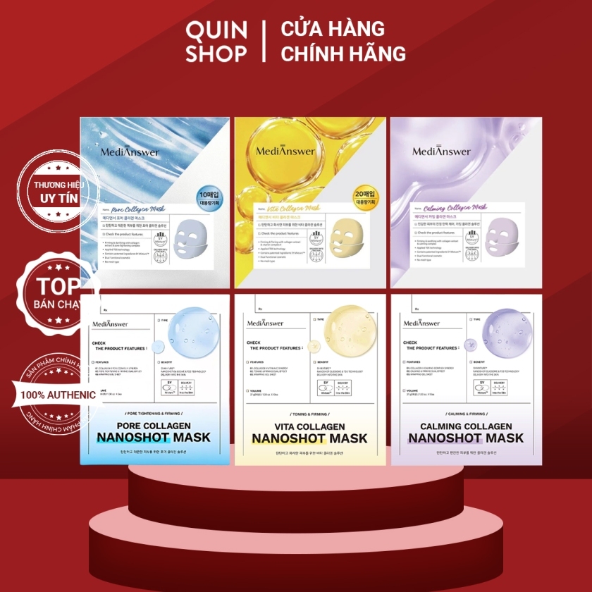 [HÀNG CÔNG TY] Hộp 5 Miếng Mặt Nạ Thạch Medi Answer Vita, Pore, Calming ...