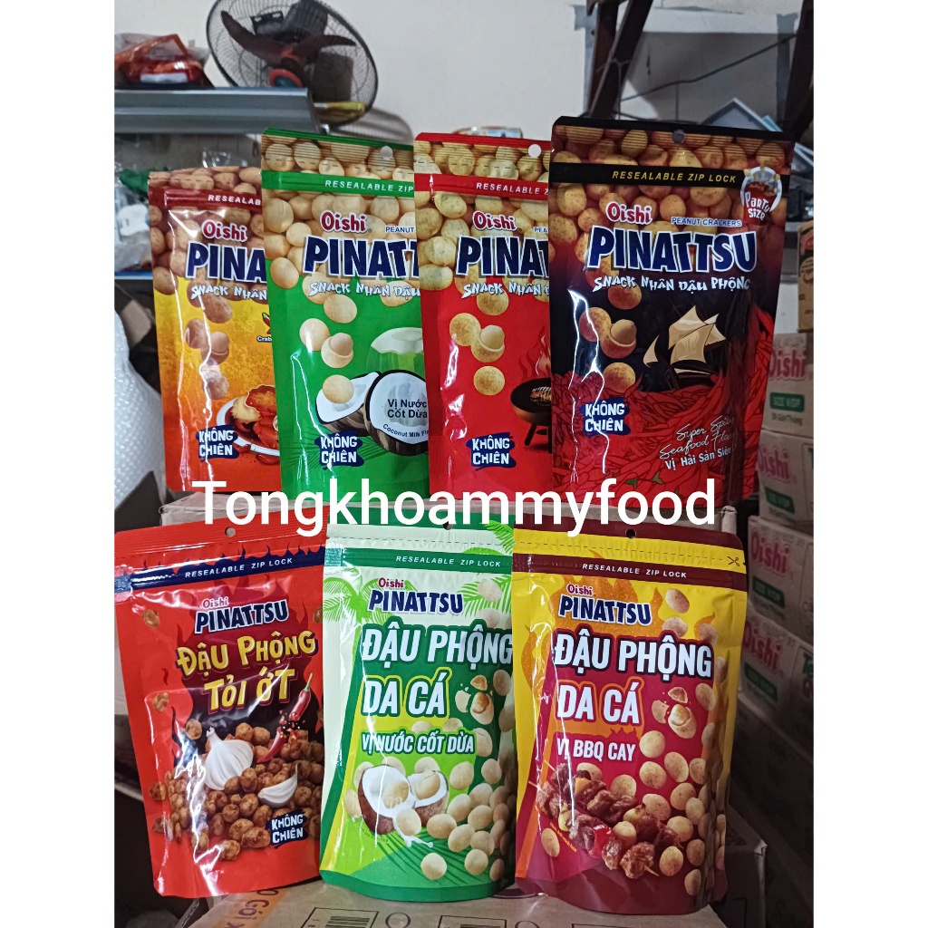 AMMY FOOD - Thùng 20 gói/ nửa thùng đậu phộng pinattsu 80g của oishi đủ ...