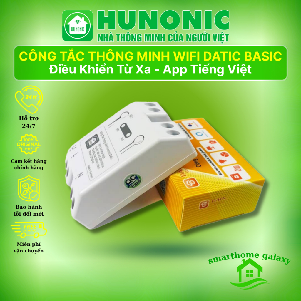 Công Tắc Wifi Thông Minh Hunonic Datic Basic 1 Kênh 500W Điều Khiển ...