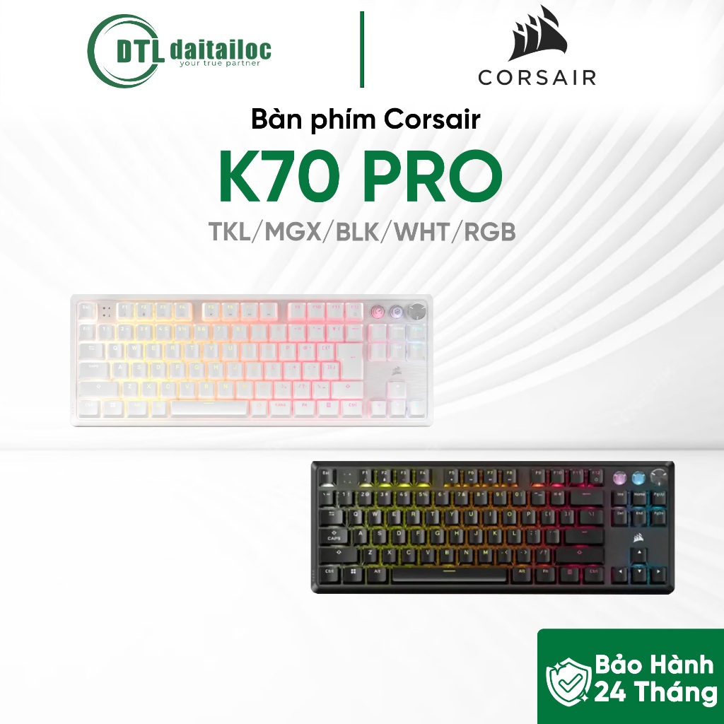 Bàn phím Corsair K70 PRO TKL MGX BLK WHT RGB | Chính Hãng | Bảo Hành 24 Tháng | Shopee Việt Nam