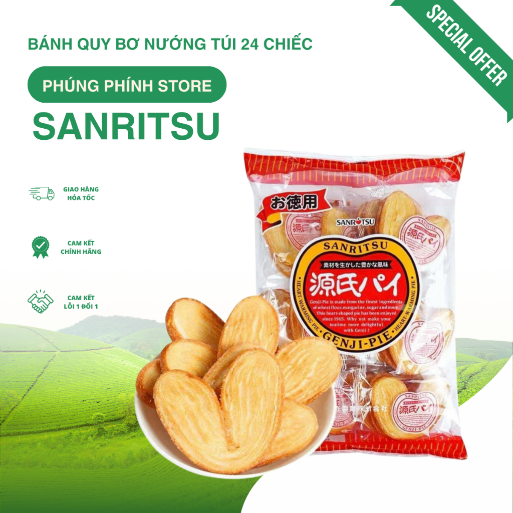 Bánh quy bơ nướng Sanritsu 240g/túi 24chiếc/túi) - nội địa Nhật | Shopee Việt Nam