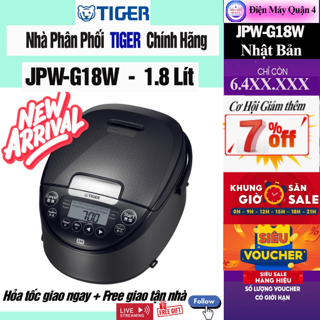 JPW-G18W-HD -- Nồi cơm điện cao tần Tiger JPW-G18W 1.8 Lít, Chính hãng ...
