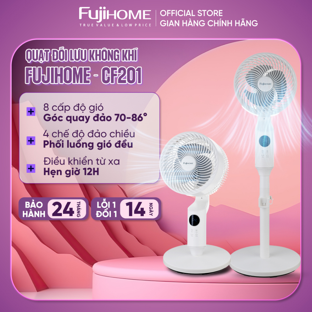 Quạt đối lưu tuần hoàn không khí FUJIHOME CF201 Nhập Khẩu, quạt mát cây ...