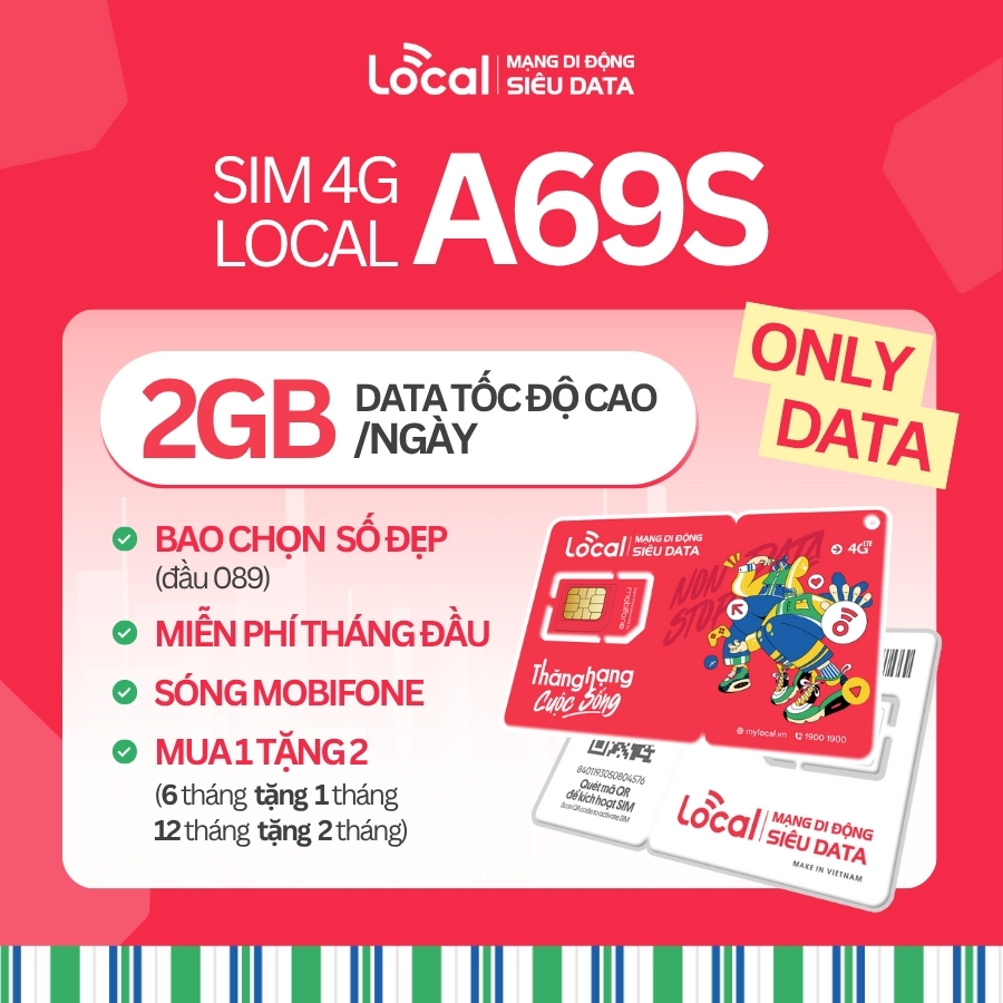 Sim Data 4G-5G Local có eSIM A69S 60GB/Tháng Tốc Độ Cao Kích Hoạt Tại ...