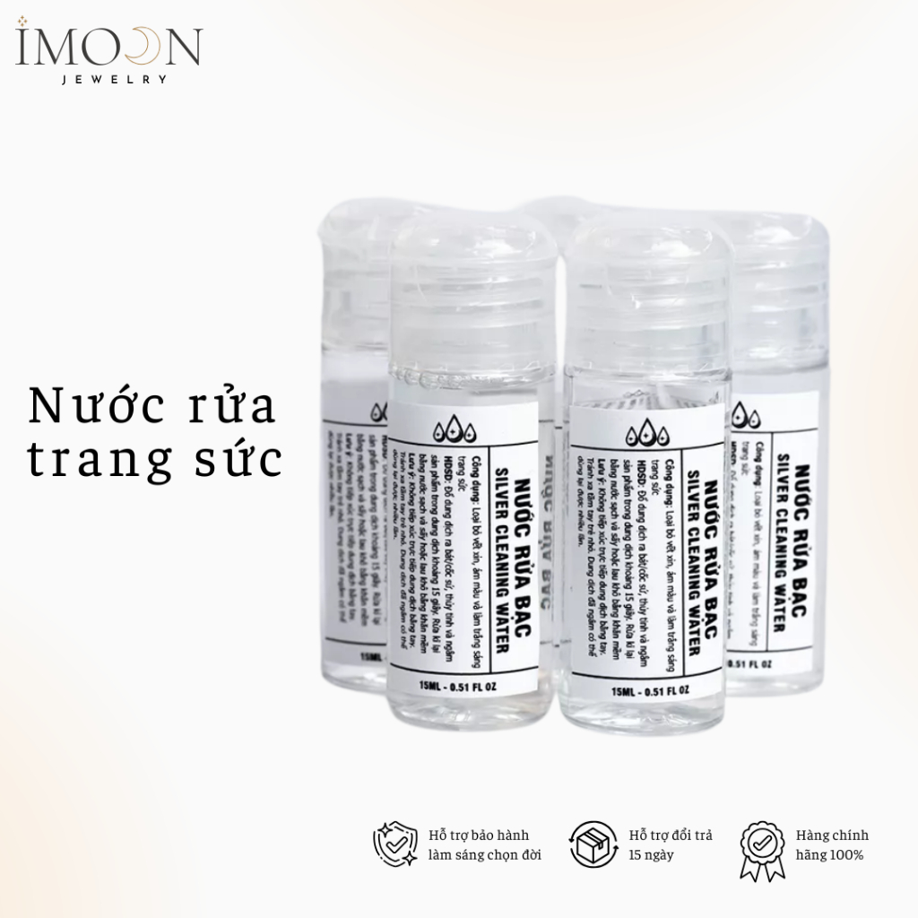 Nước rửa trang sức bạc IMOON, dung dịch làm sáng bóng bạc như mới 15ml ...
