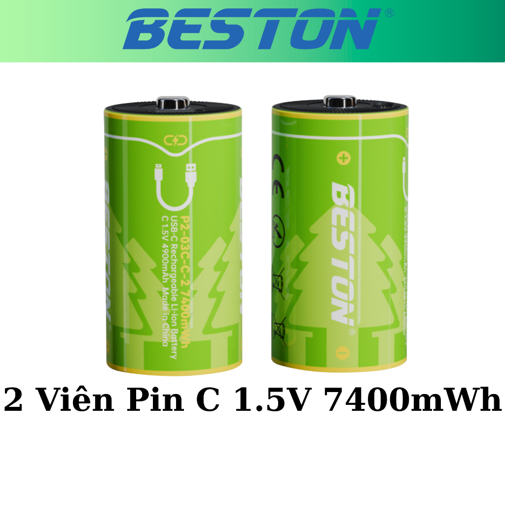 Pin Trung sạc CLC-23 BESTON Pin sạc 1.5V pin C 3500mWh/2300mAh cổng sạc ...