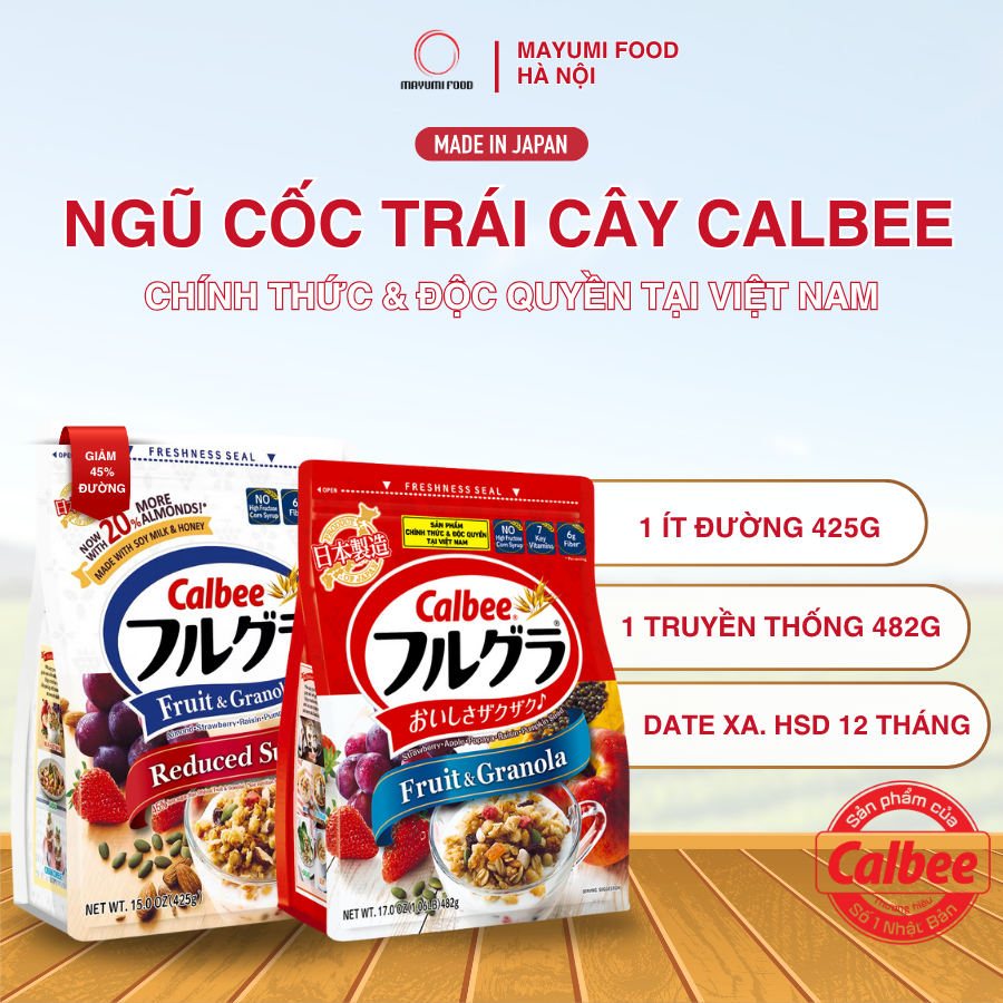 Combo 2 Gói Ngũ cốc Calbee Nhật Bản Gói 400G Trắng và 450G đỏ [DATE XA T4/2026] | Shopee Việt Nam