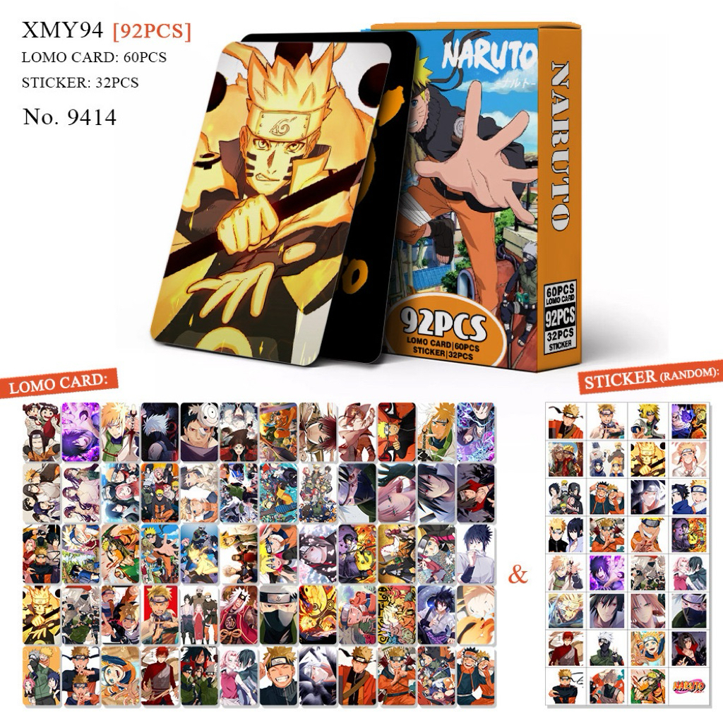 [Lomo Naruto 92] Bộ 60 lomo card Naruto + 32 Sticker anime Naruto ...