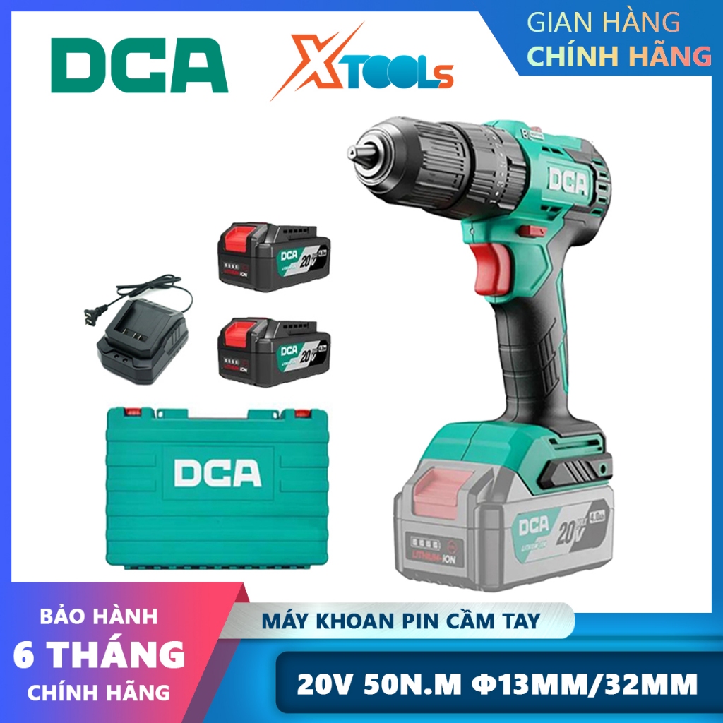 Máy khoan pin cầm tay DCA ADJZ2050EM Máy khoan dùng pin 20v lực xoắn 50N.m 4Ah vặn vít pin sạc ...