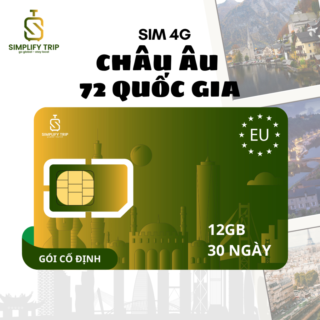 SIMPLIFY TRIP - SIM du lịch châu Âu (72 nước) 4G, có nghe gọi - Gói cố định (30 Ngày) | Shopee ...