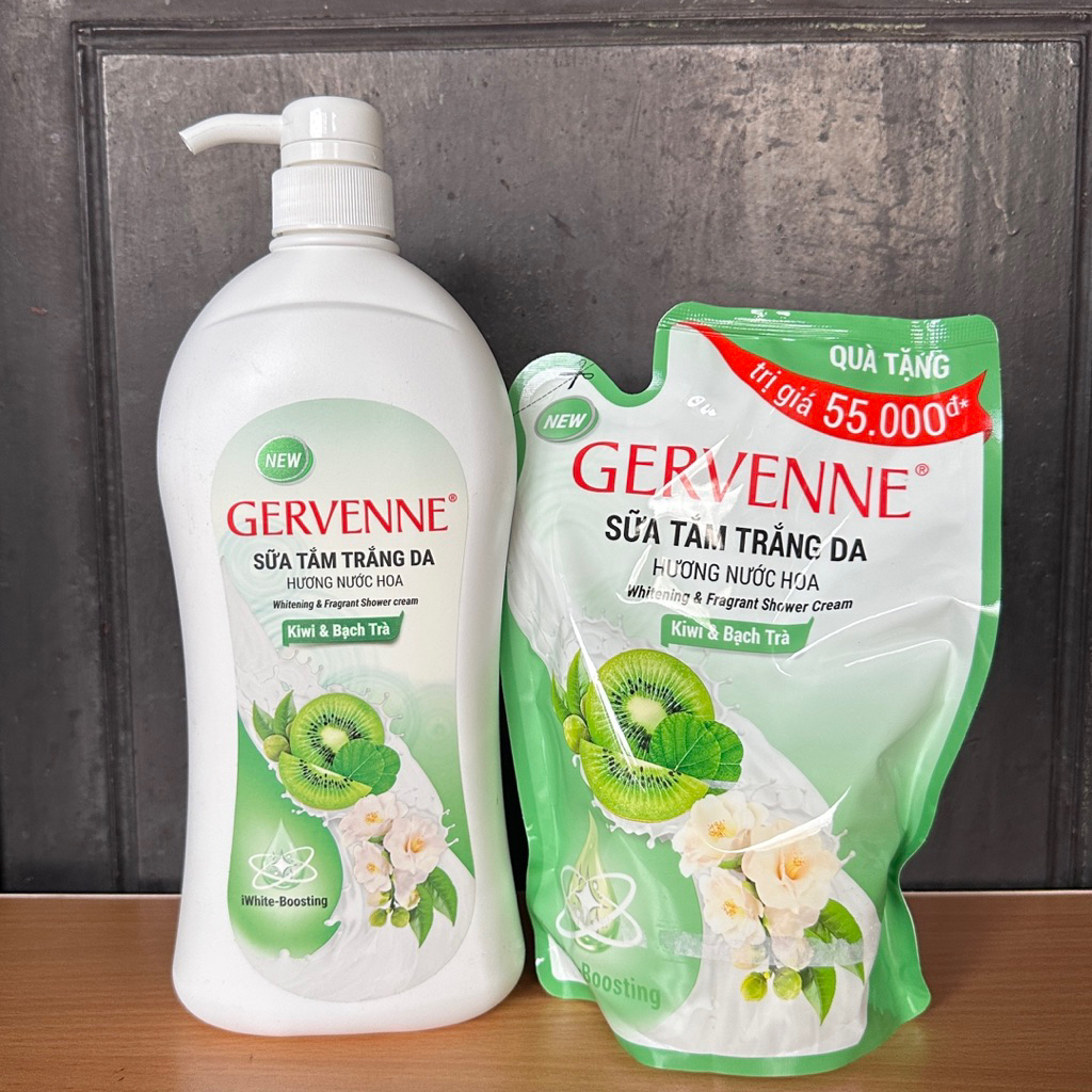 Sữa tắm Gervenne Kiwi & Bạch Trà 900g kèm tặng 450g | Shopee Việt Nam