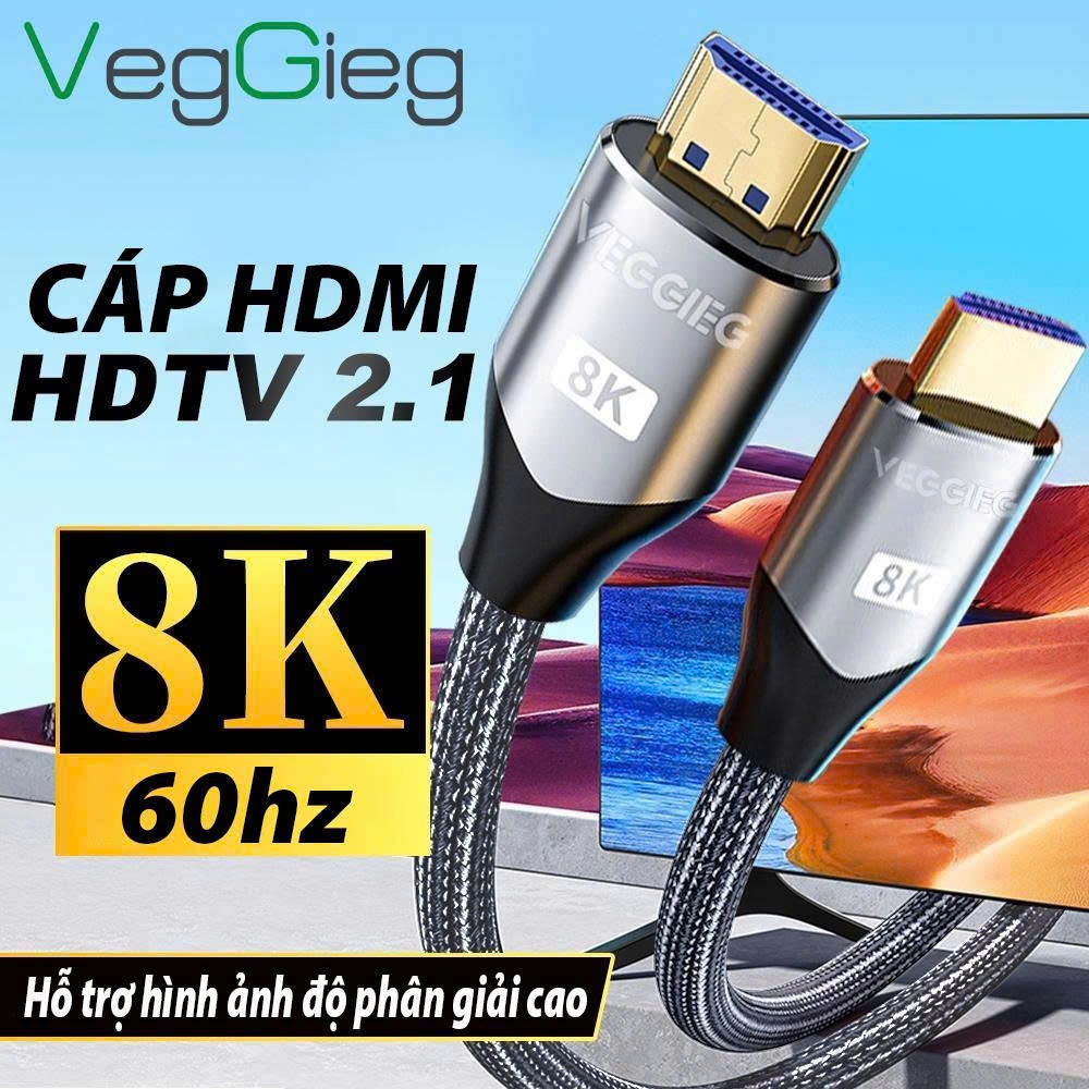 Cáp HDMI 2.1 8K x 4K VEGGIEG V-H402 V-H403 V-H404 V-H405 V-H110 V-H111 V-H112 (1 - 20M) BH 18 ...