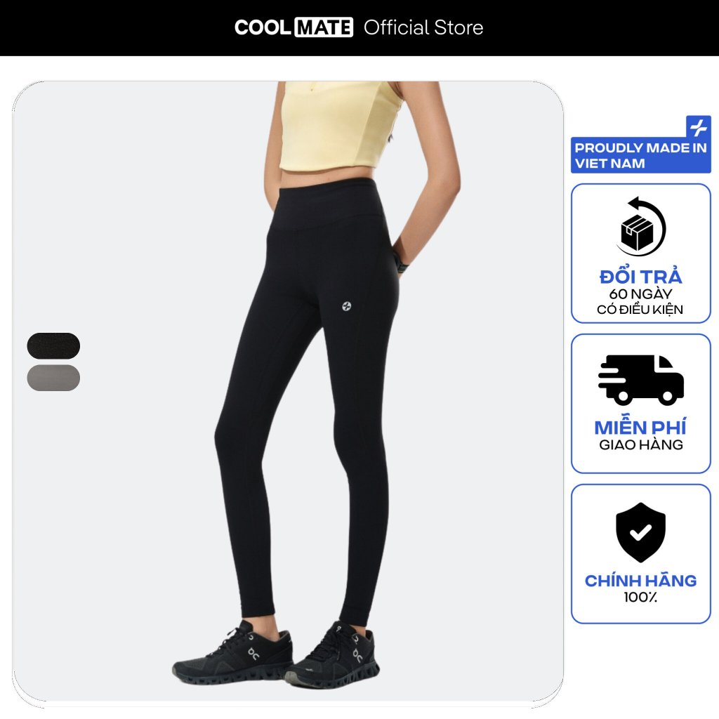 Quần Legging Full Length chạy bộ Medium Support co giãn, thoáng mát ...