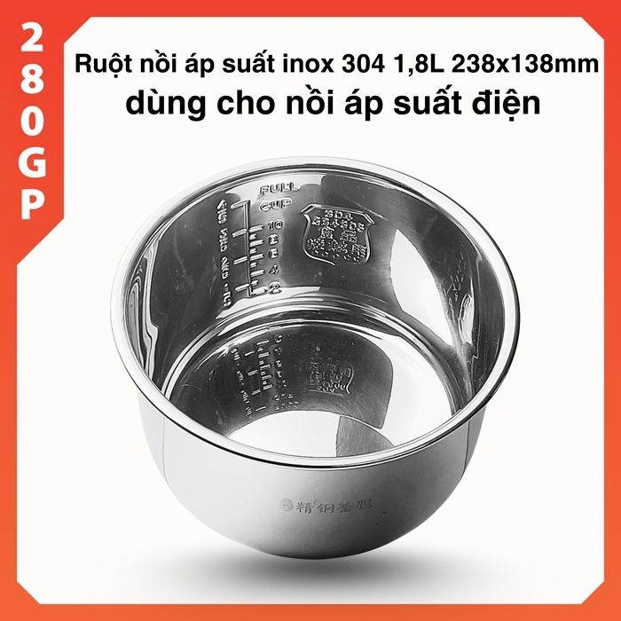 Ruột nồi áp suất điện Inox 304 5L dày dặn – Lõi nồi áp suất điện, lòng nồi áp suất đa năng 5L ...