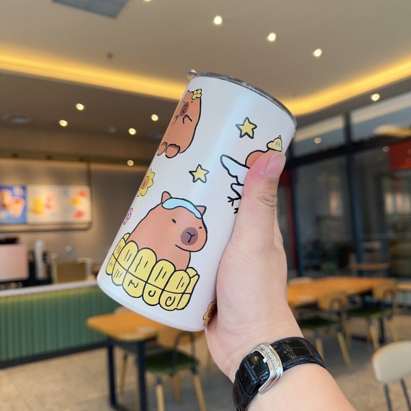 Ly giữ nhiệt Capybara cute hình trụ 600ml (ngẫu nhiên) chất liệu inox 304 | Shopee Việt Nam