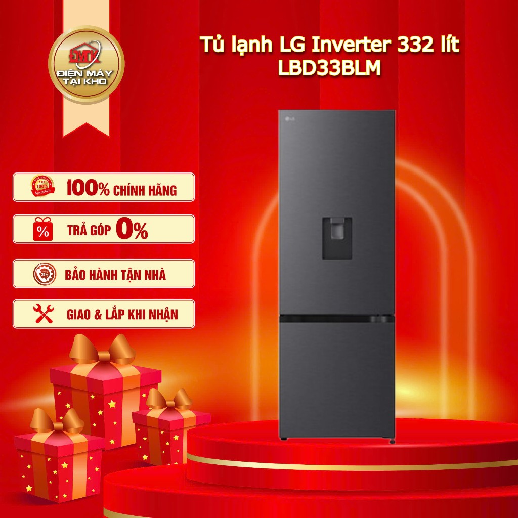 Tủ lạnh LG Inverter 332 lít LBD33BLM – Ngăn đông đá lớn – Công nghệ ...