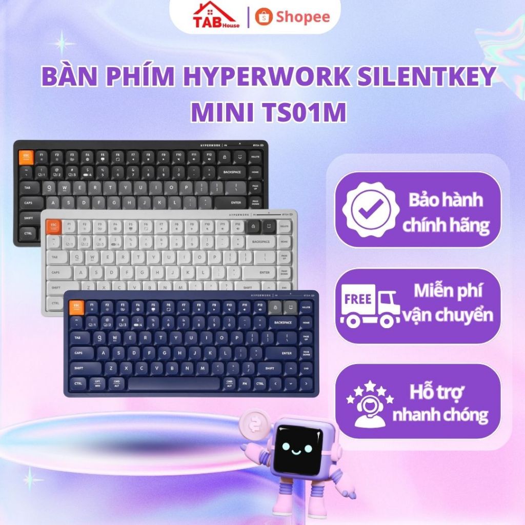 Bàn phím không dây HyperWork SilentKey Mini | TS01M | Shopee Việt Nam