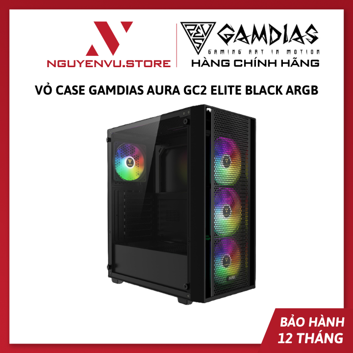 Vỏ Case Gamdias Aura GC2 / GC2 Elite - Sẵn 4 Fan ARGB - Hàng Chính Hãng ...
