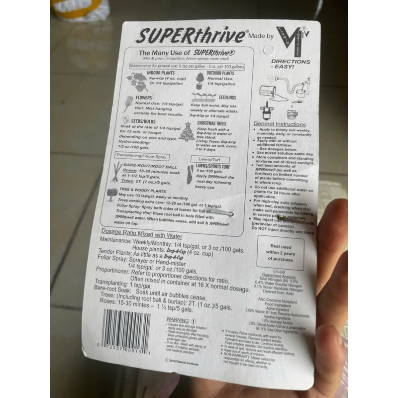 Super Thrive 60ml giúp cây sinh trưởng nhanh, ra nhiều rễ, xanh lá, bổ sung dinh dưỡng dành cho ...