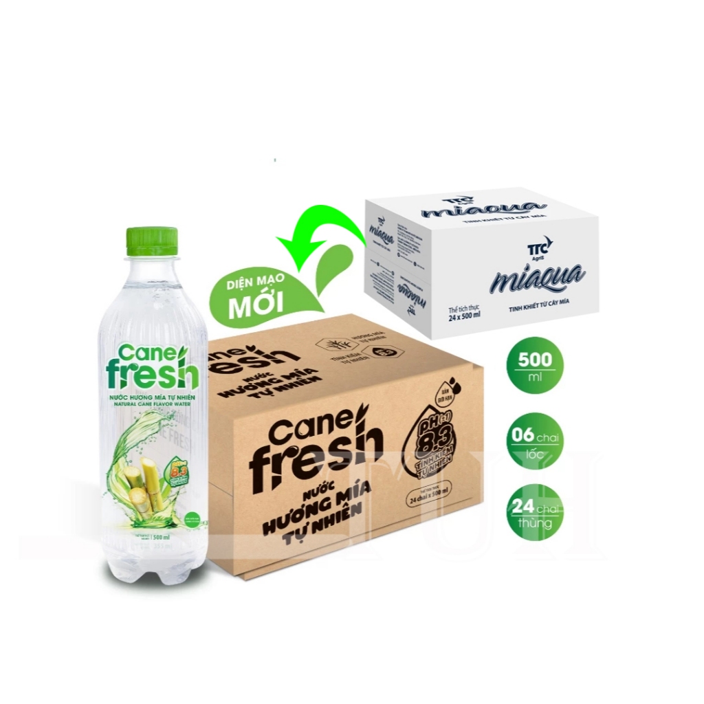 CANE FRESH-Nước Tinh Khiết Tinh Lọc Từ Cây Mía THÙNG 24 CHAI | Shopee ...