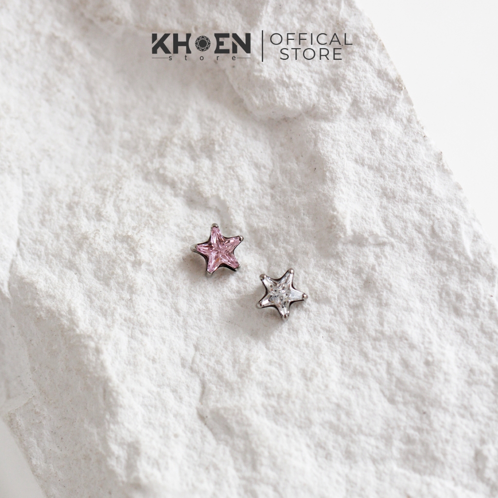 (1 Chiếc) Khuyên tai Crytal Star đá - Titanium F136 - Khoen store ...