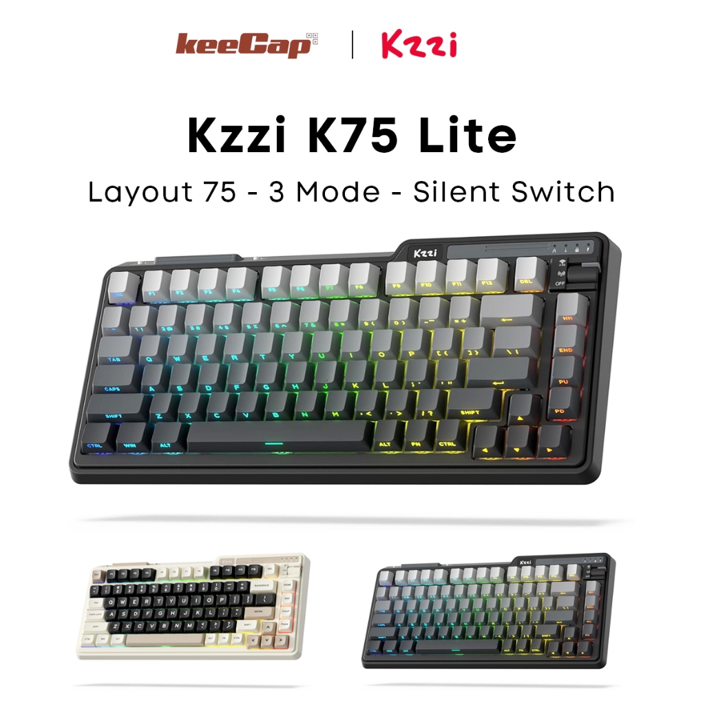 [KEECAP] Bàn Phím Cơ Silent Kzzi K75 Lite (Bluetooth – Silent Switch – Layout 75%) | Shopee Việt Nam