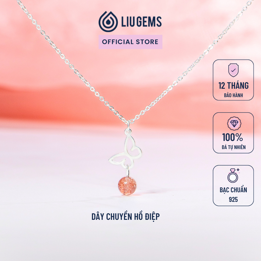 Dây Chuyền Nữ Hồ Điệp Liugems Charm Bướm Bạc 925 Mix Đá Phong Thuỷ Tinh ...