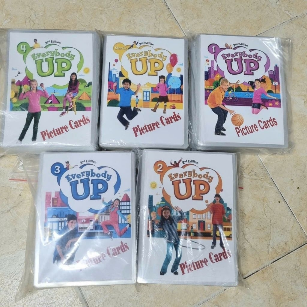 Flashcard Everybody Up Starter, 1,2,3,4,5 (Ép Plastic, 2 mặt, Khổ A5 ...