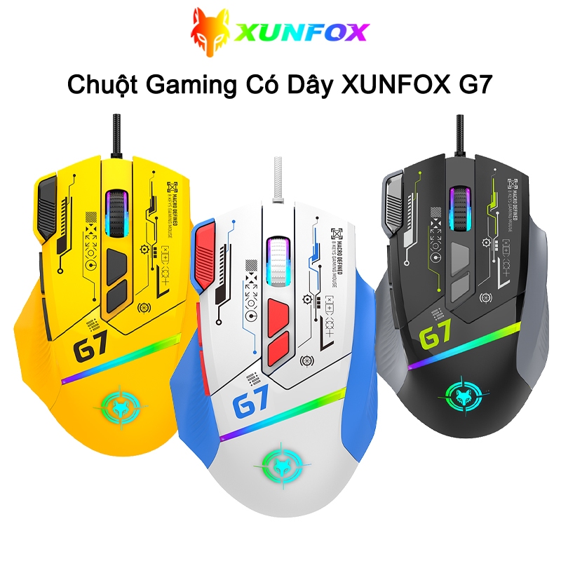 Chuột Gaming Có Dây RGB XUNFOX G7 Hỗ Trợ Macro Có App - 1000HZ ...
