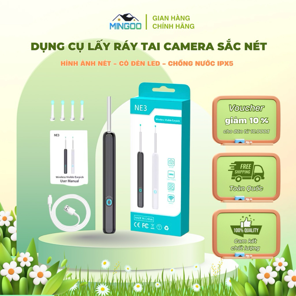 Dụng Cụ Ngoáy Ráy Tai Camera , Dụng cụ lấy ráy tai NE3 có gắn camera ...