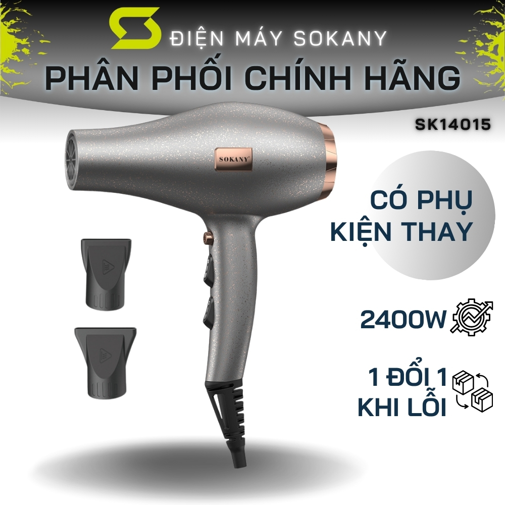 Máy sấy tóc chuyên dụng SOKANY SK14015 công suất lớn 2400W, 2 chiều ...