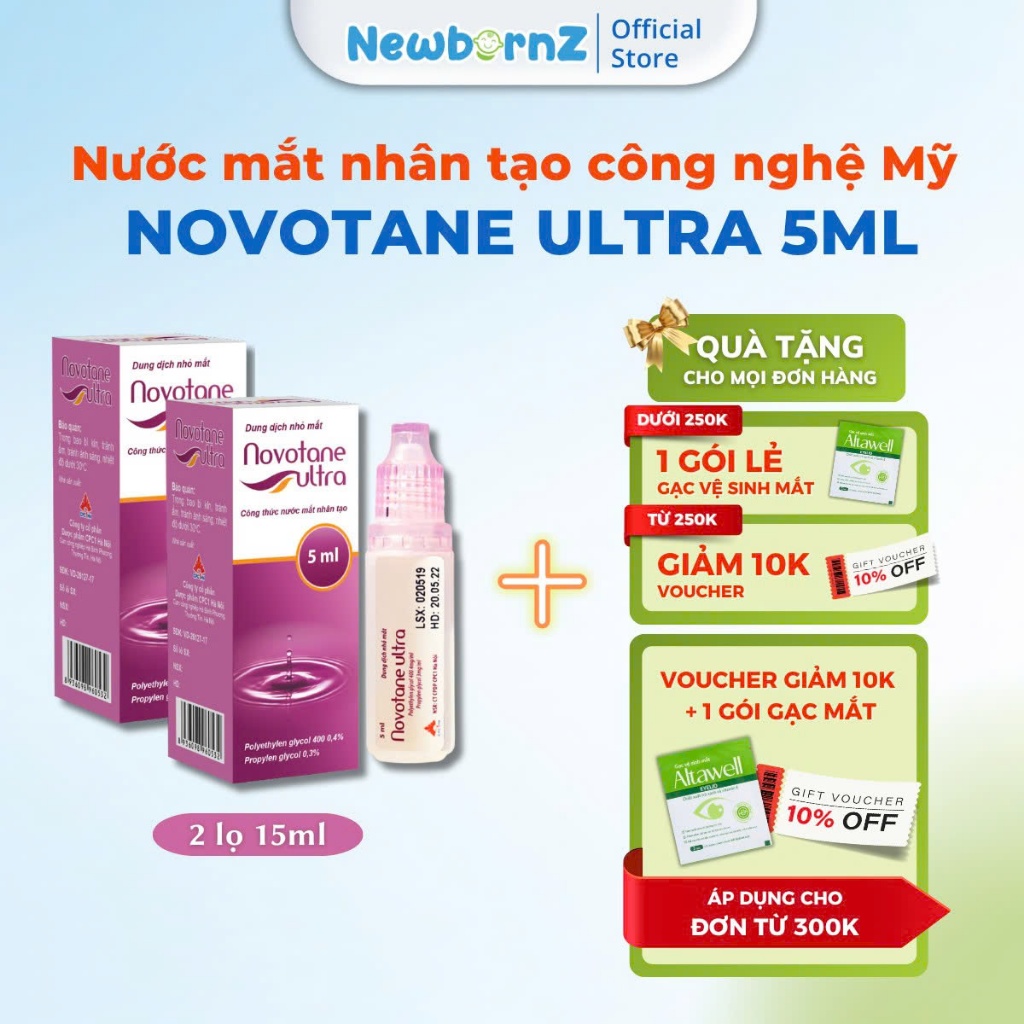 Nước Mắt Nhân Tạo Novotane Ultra 5ml Novocare, dưỡng ẩm, giảm khô mắt ...