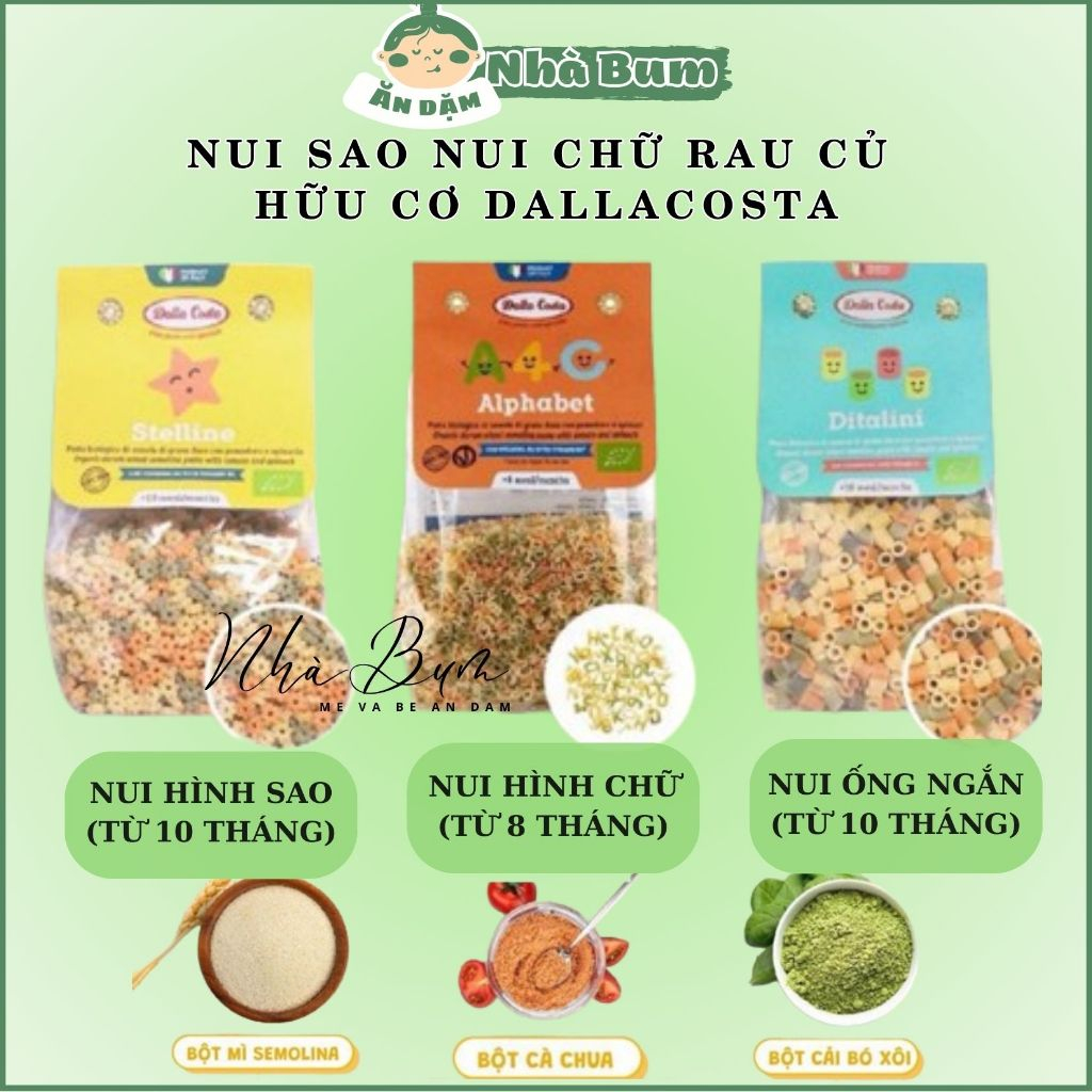 Nui sao Nui chữ rau củ Dalla Costa [Goi Nguyên 200g] | Shopee Việt Nam