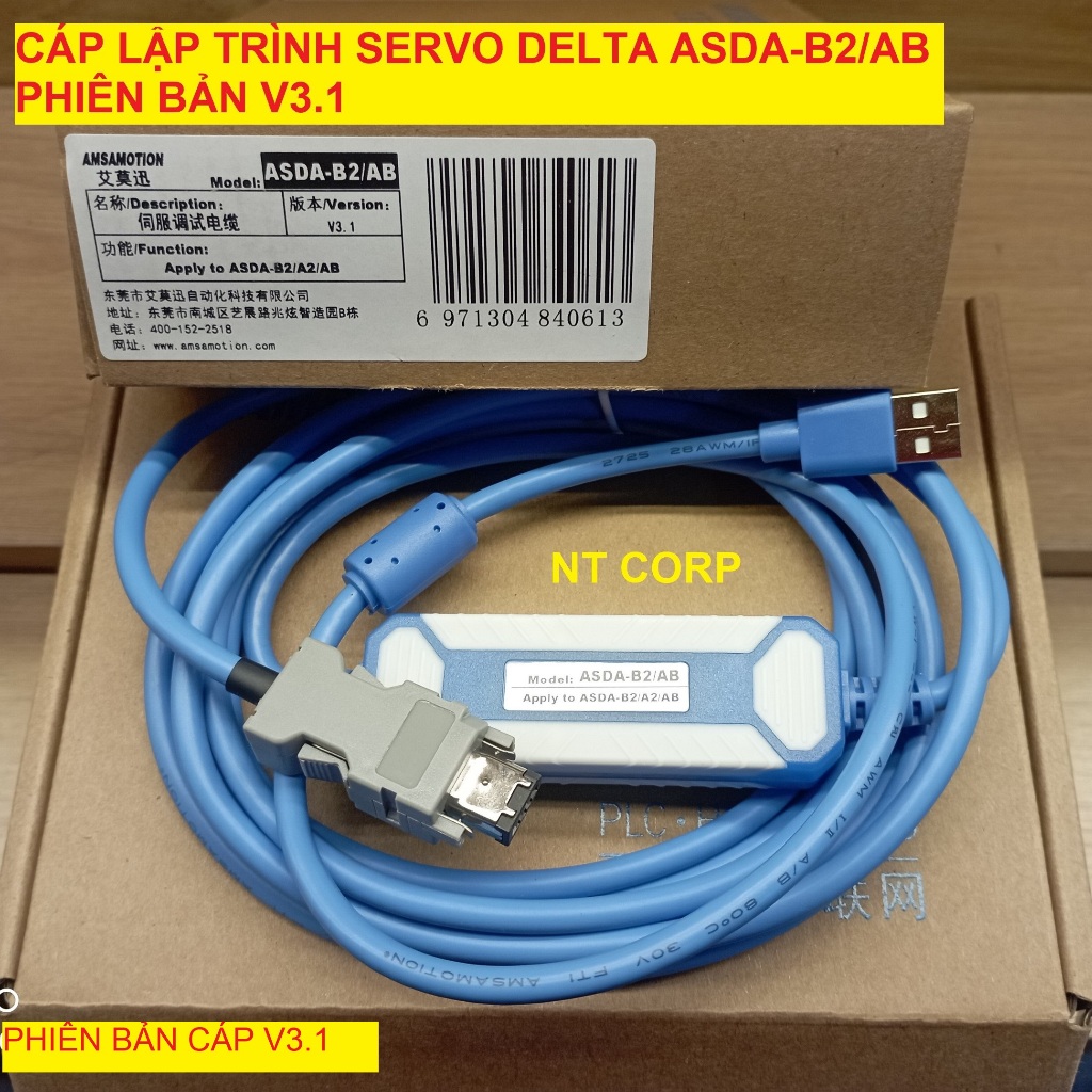 Cáp lập trình Servo Delta ASDA-B2/AB dòng B2, AB, A2, CN3 hàng chính ...