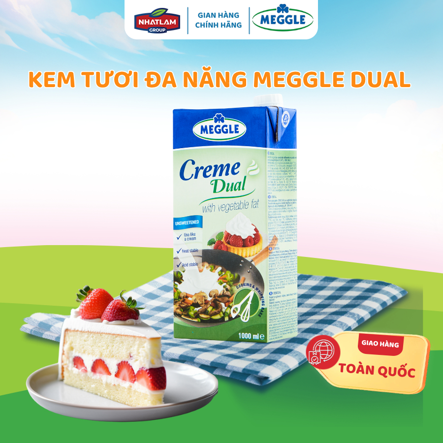 Kem Tươi Dual Meggle, Không Đường, Dual Cooking/ Whipping Cream 26% 1L ...