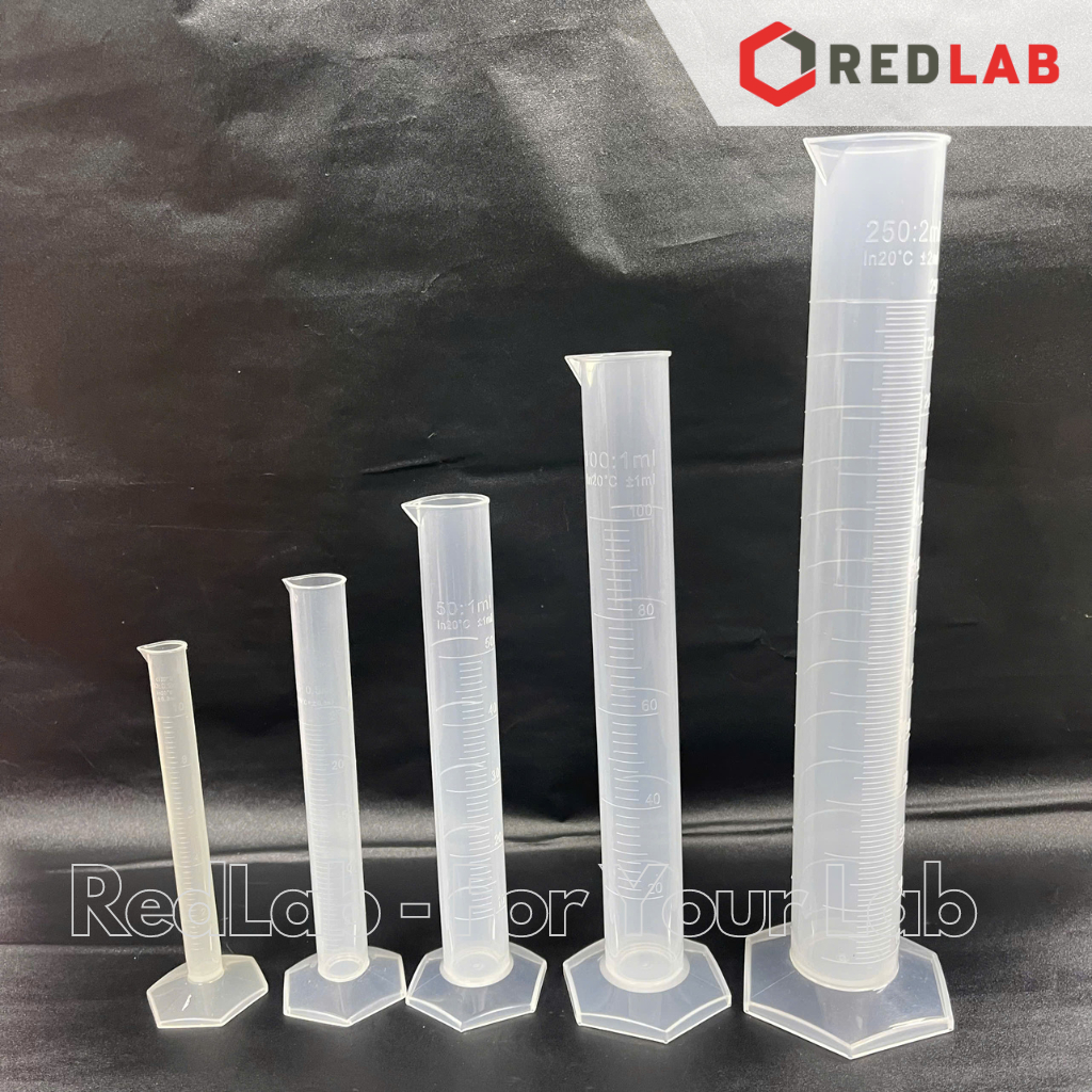 Ống đong nhựa PP vạch nổi trắng ONELAB 10 25 50 100 250 ml, đáy lục giác, chịu nhiệt, có VAT ...