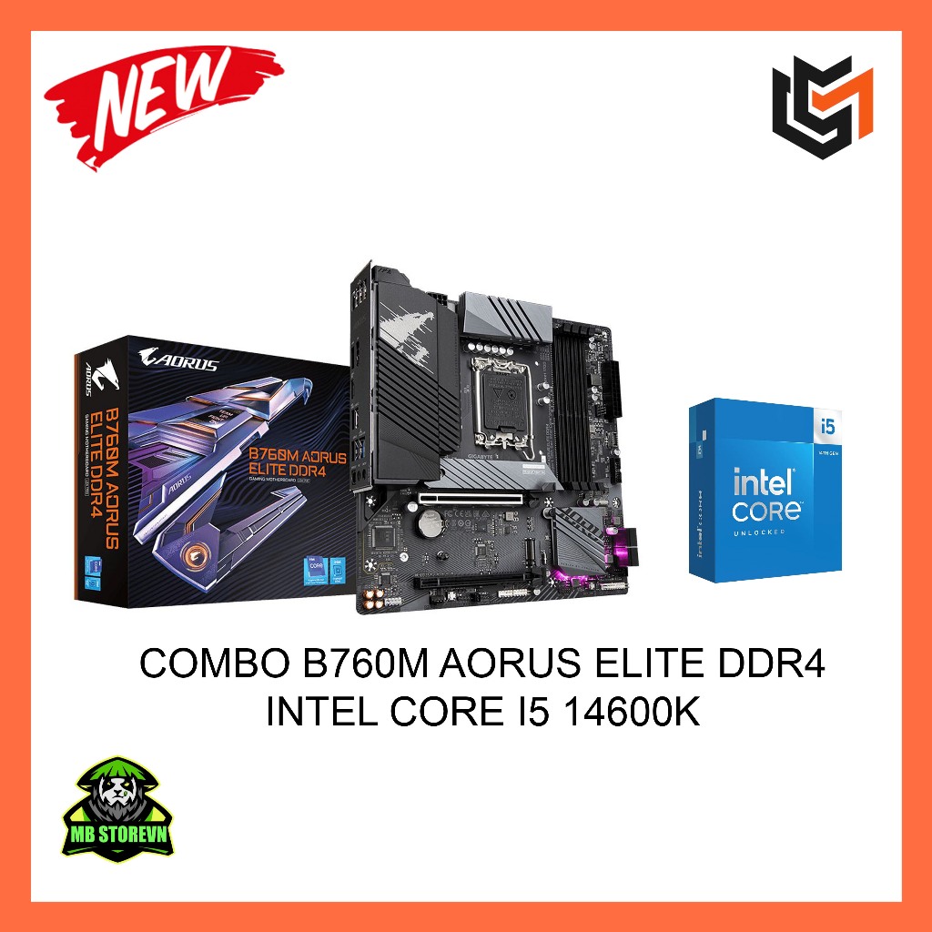 Combo B760M Aorus Elite/ I5 14600K/14400F/13400F/12400F - Bảo hành 36 Tháng | Shopee Việt Nam
