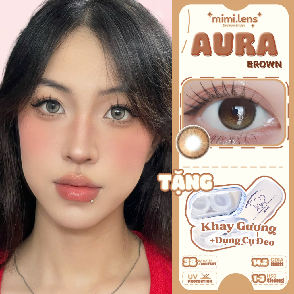 Kính Áp Tròng Filter AURA Nâu / Xám Lens Giãn 14.5 - Lens Douyin - Mimi ...