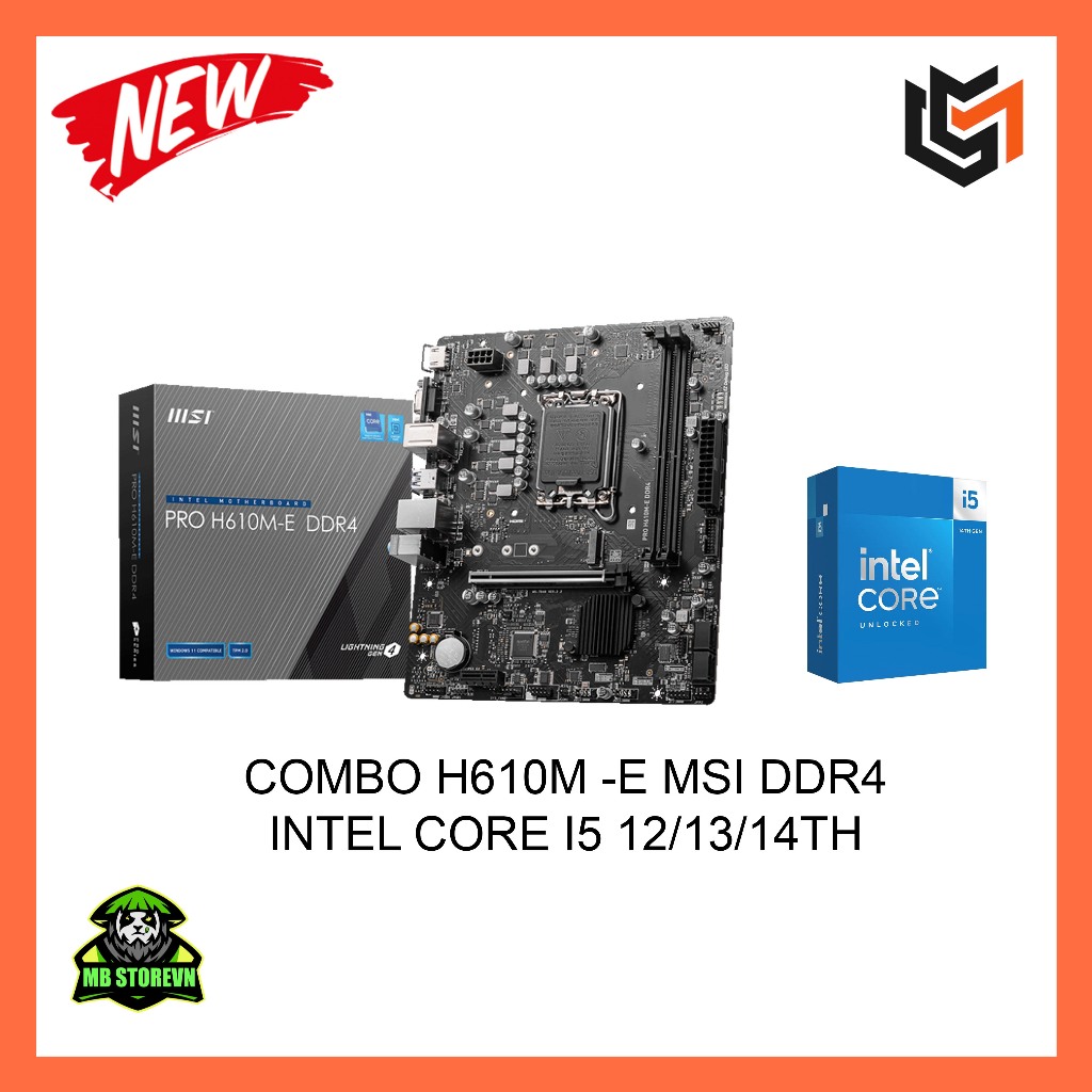 Combo H610M - Intel Core I3/I5 12/13/14TH - 16/32GB Ram - LGA1700 - Bảo ...