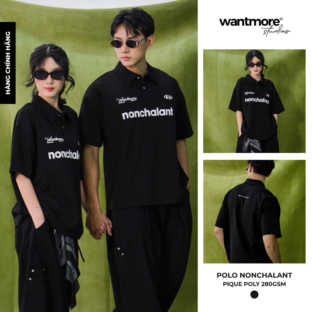 Áo Polo Form Rộng Unisex Pique Poly WANTMORE.STUDIOS - "NONCHALANT" POLO | Shopee Việt Nam