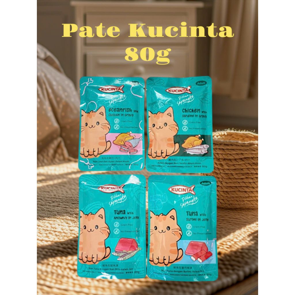 Pate Cho Mèo KUCINTA Gói 80g - Pate Kucinta Cho Mèo Cao Cấp Gói 80g ...