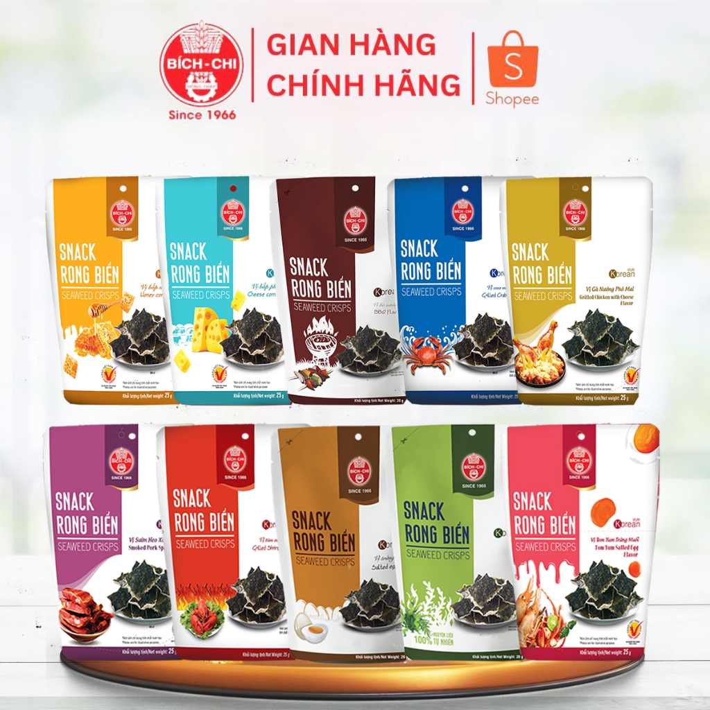 Snack rong biển 25g Bích Chi [Combo 10 gói] | Shopee Việt Nam