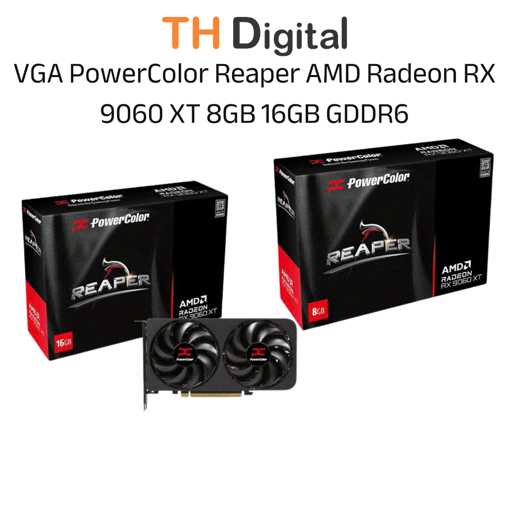 VGA PowerColor Reaper AMD Radeon RX 9060 XT 16GB GDDR6 RX9060XT 16G-A ...
