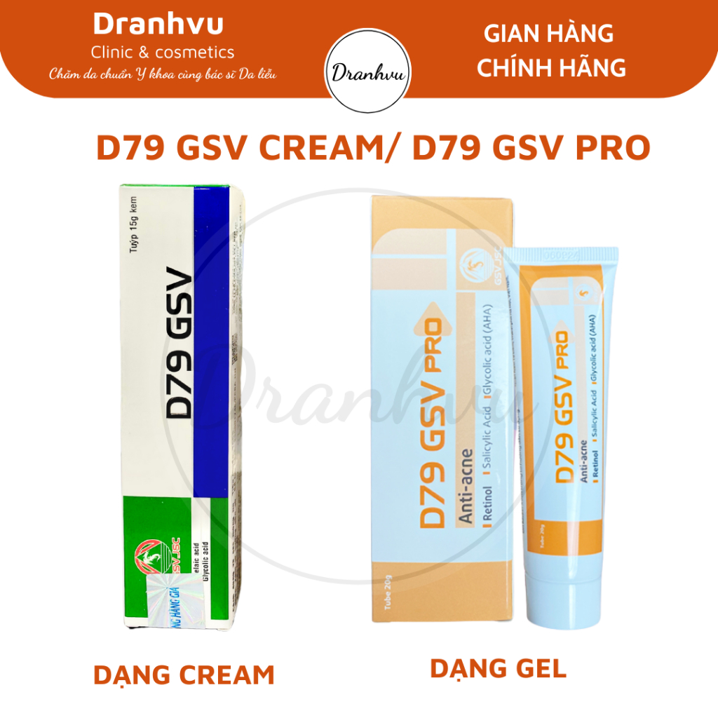 D79 GSV Cream/Pro/New Giảm Mụn Trứng Cá, Mụn Lưng, Dày Sừng Nang Lông ...