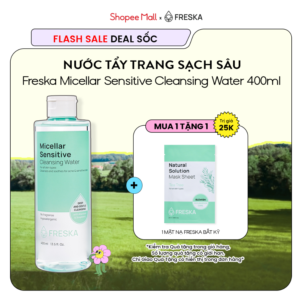 Nước tẩy trang Freska Micellar Sensitive Cleansing Water 400ml | Shopee ...
