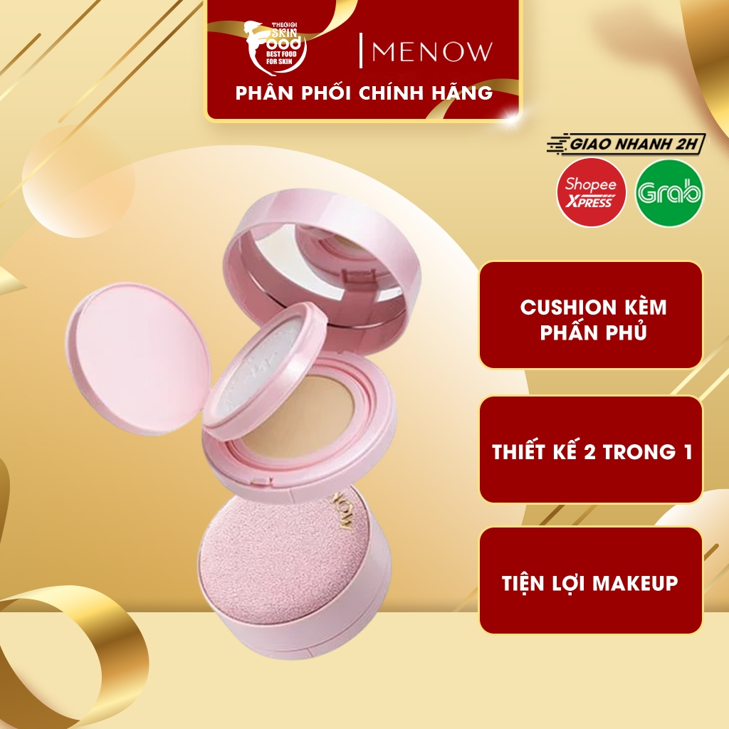 Phấn nước kèm phấn phủ 2in1 MENOW kiềm dầu, dưỡng ẩm Light Makeup ...