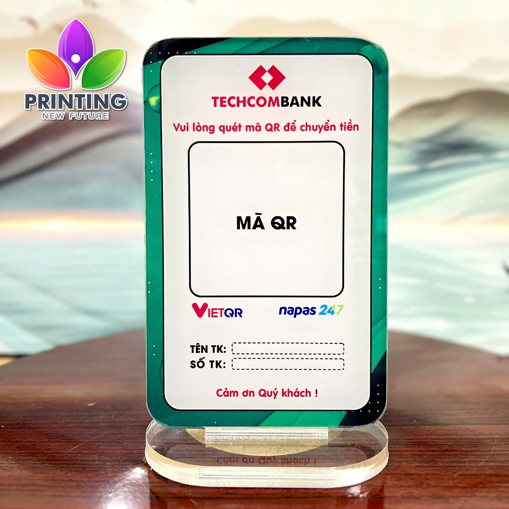 Bảng quét mã QR CODE để bàn, QR code , QR bằng mica bền đẹp, bảng quét ...