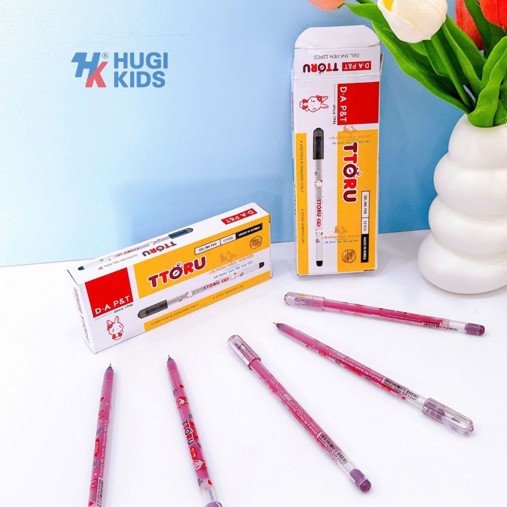 Bút Gel Nho Dong A TToru Hàn Quốc – Hộp 12 Cây, Ngòi Kim Nét Nhỏ Rèn ...