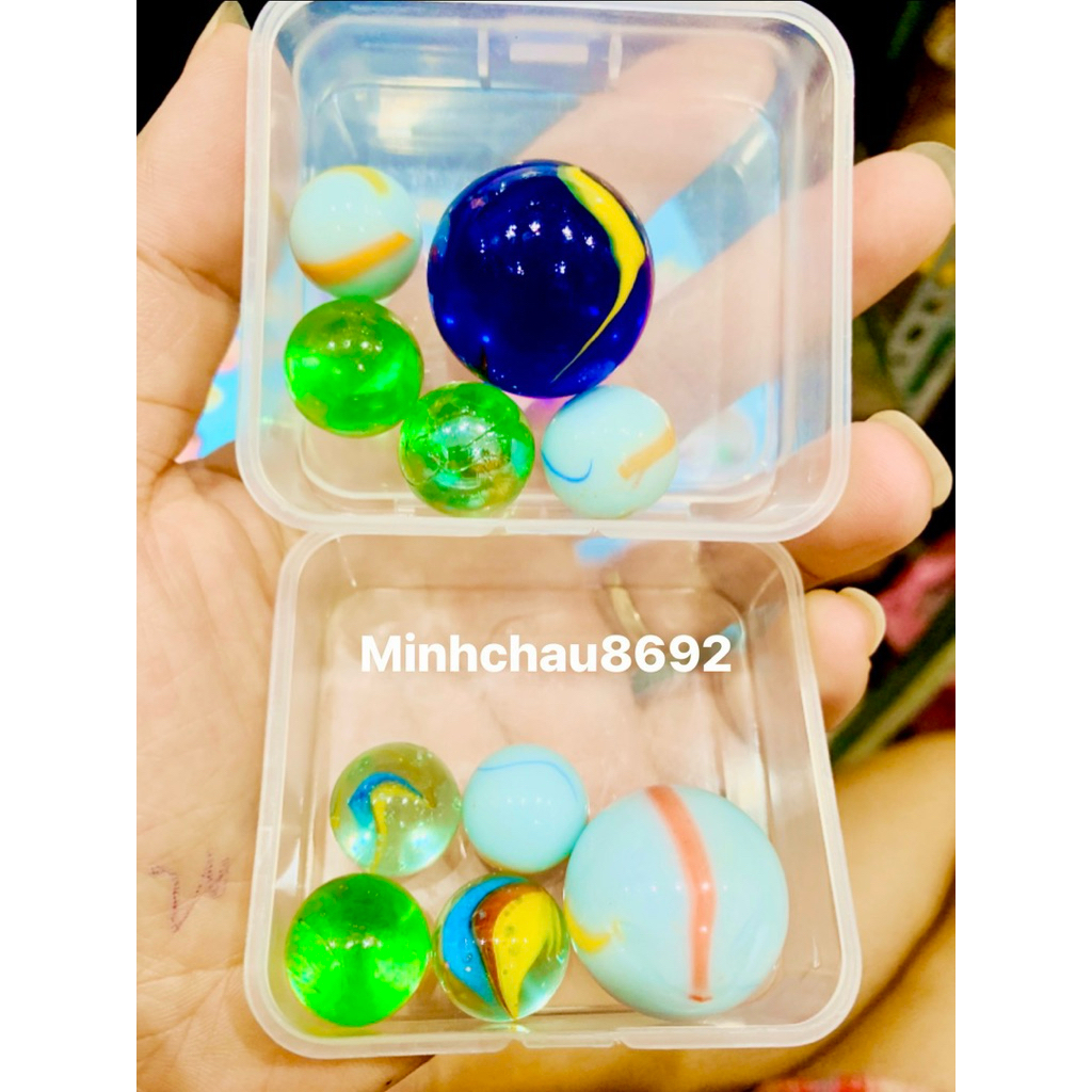 Hộp 5 viên bi ve ( 4 nhỏ 1 To ) lẫn màu, hộp bi ve nhiều màu - một hộp ...