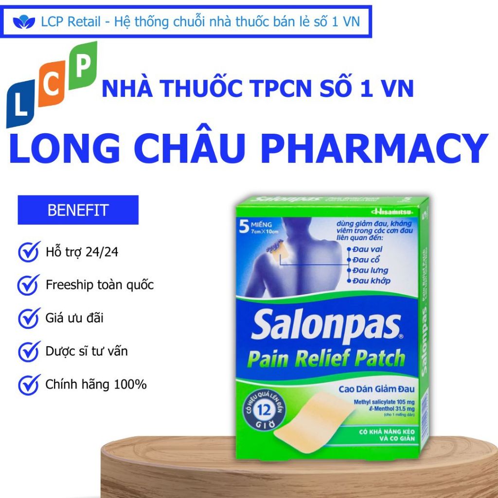 Cao dán giảm đau Salonpas Pain Relief Patch – Hỗ trợ giảm đau vùng vai ...